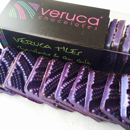 Luxury Solid Chocolate Tiles: Dark Chocolate Sea Salt Tiles with Gold ...